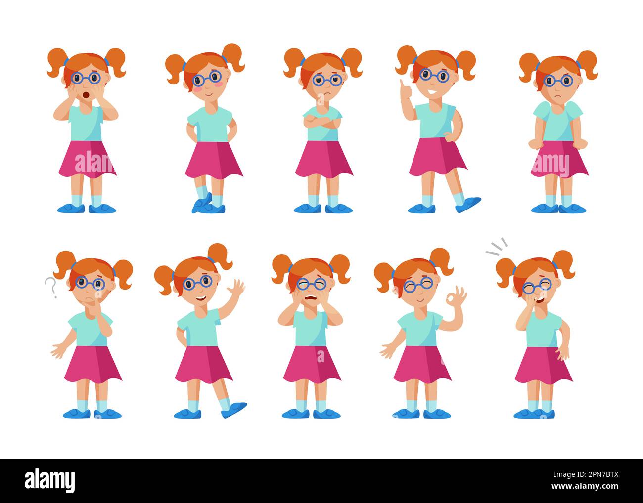 Woman face various facial expressions Stock Vector Images - Alamy