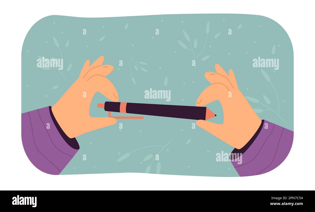 Human hands holding pen Stock Vector Image & Art - Alamy