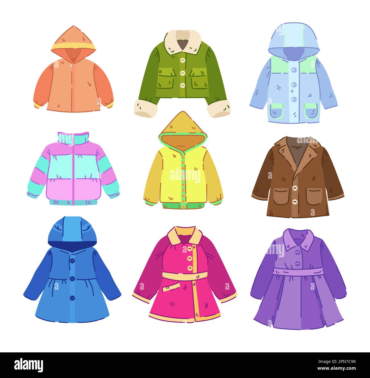 Jackets and coats for kids set Stock Vector Image & Art - Alamy