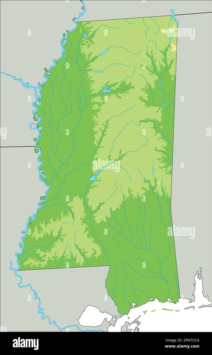 mississippi physical features map