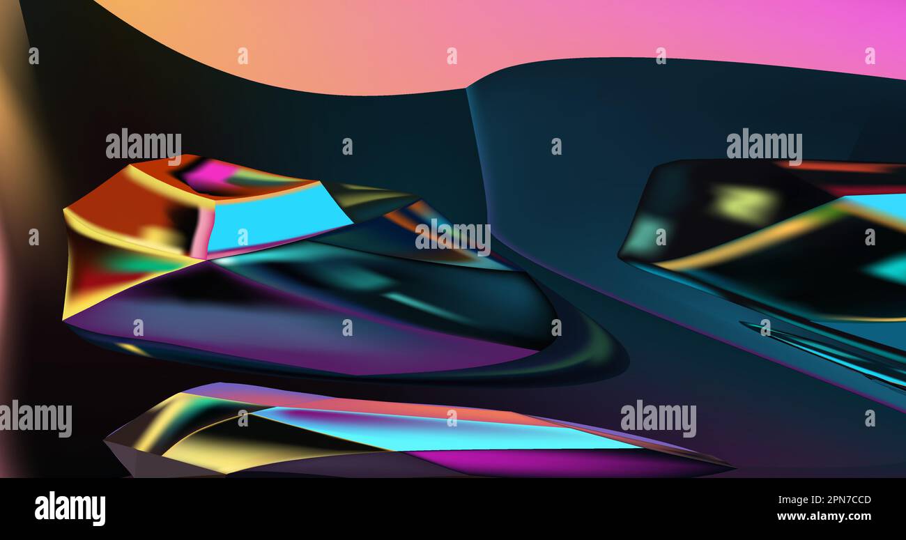 blue neon hologram dreamy background.Minimalist design consisting of a ...