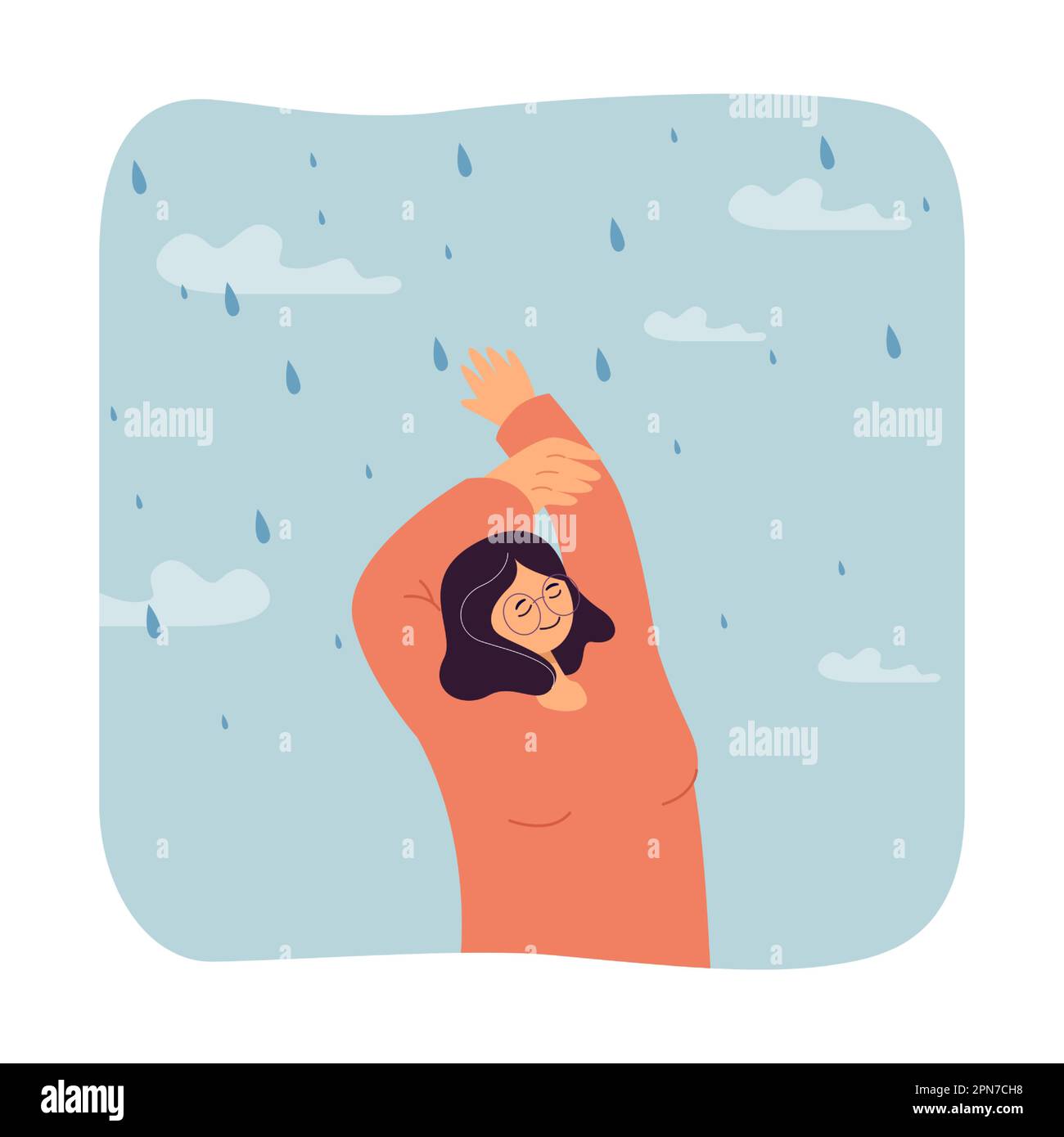 Woman enjoying the autumn weather Stock Vector Images - Alamy