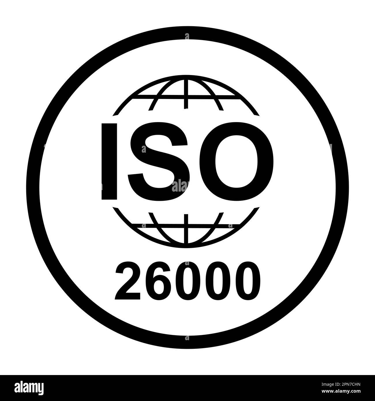Iso 26000 icon. Social Responsibility. Standard quality symbol. Vector ...