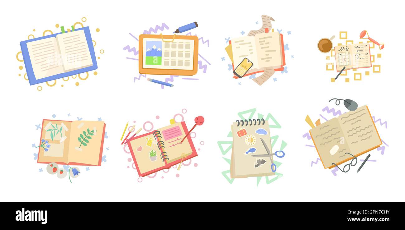 Notebooks, planners and diaries vector Stock Vector Image & Art - Alamy