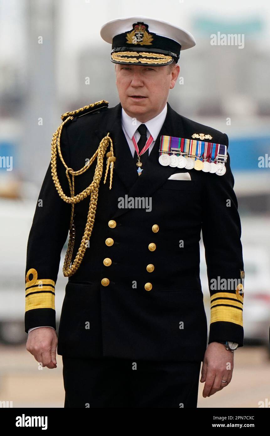 Second Sea Lord Vice Admiral Martin Connell arrives for the ...