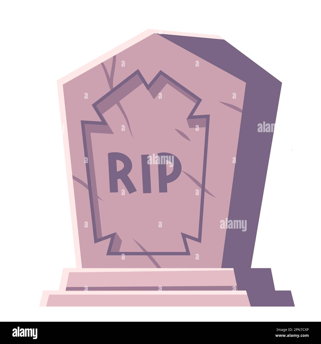Cemetery symbol, tombstone with RIP inscription, cartoon vector ...