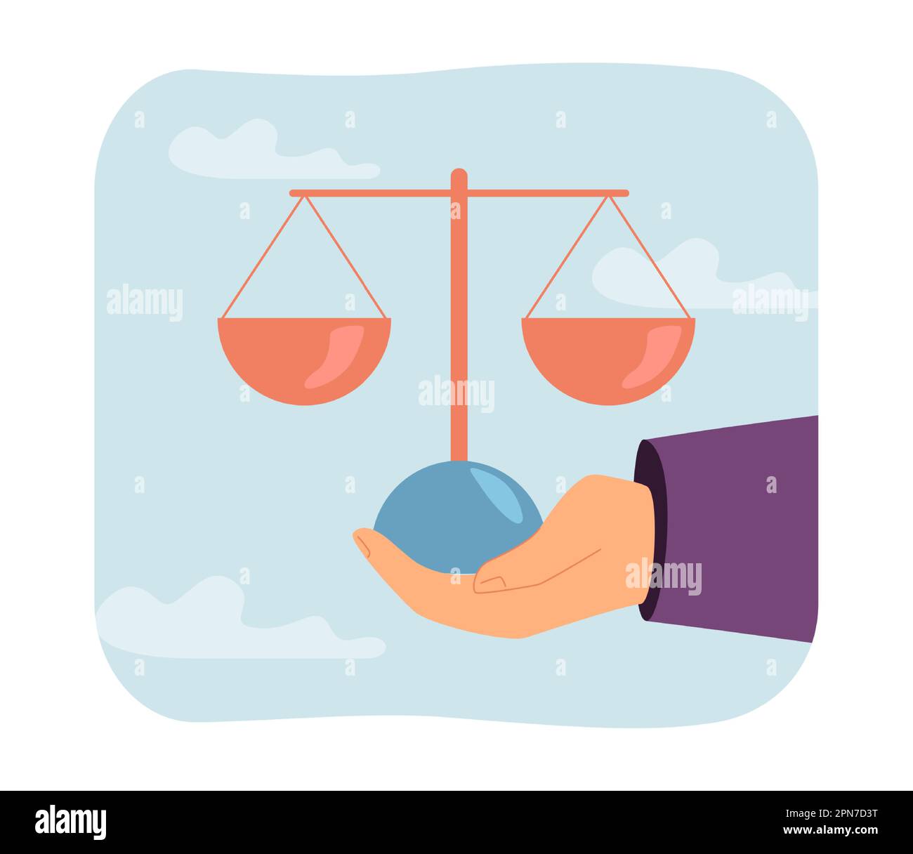 Human hand holding balance scales Stock Vector Image & Art - Alamy
