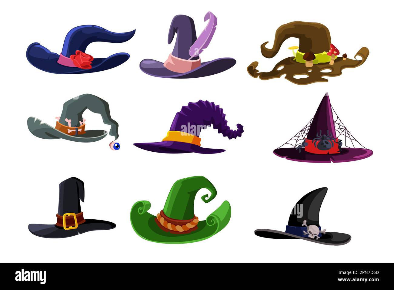 Witch hats cartoon illustration set Stock Vector Image & Art - Alamy