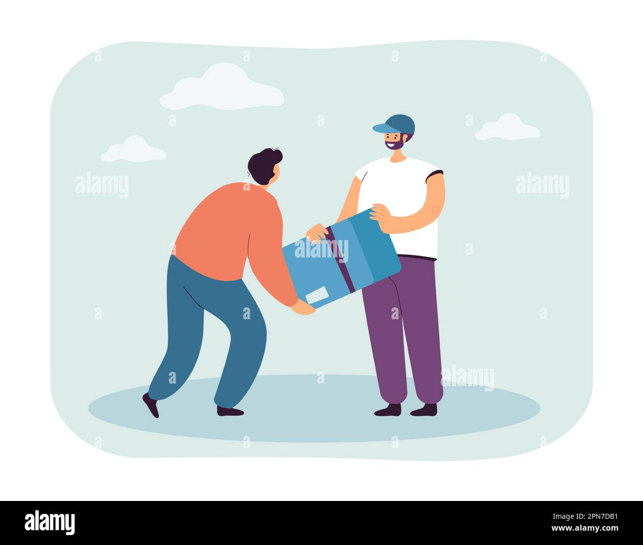 Delivery driver holding parcel Cut Out Stock Images & Pictures - Alamy