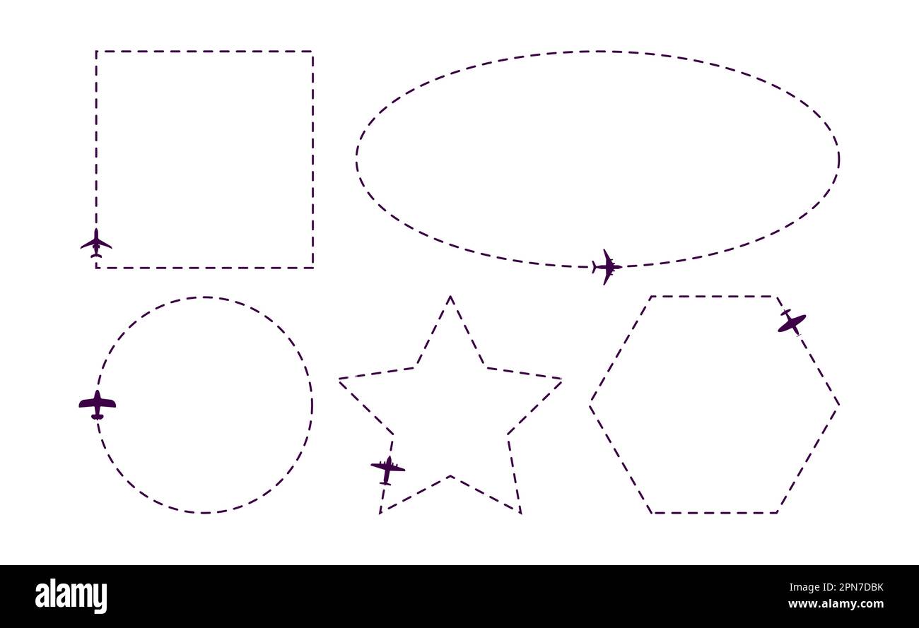 Line trails of flying airplanes set Stock Vector Image & Art - Alamy