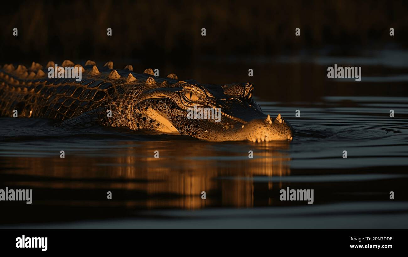 Alligator stalking prey hi-res stock photography and images - Alamy