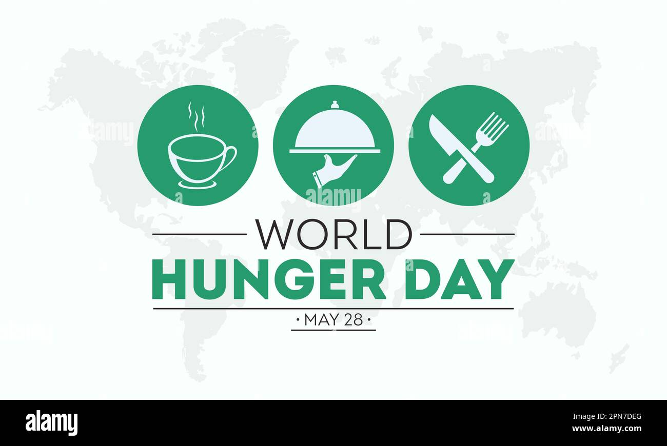 World hunger day is observed every year on 28th may. Vector ...