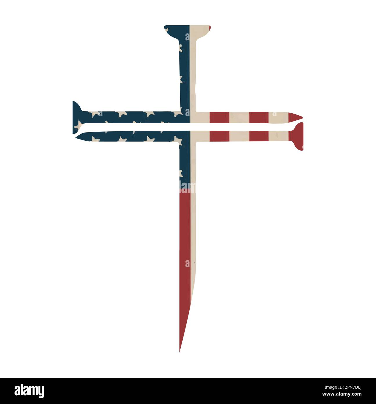 Nail Cross Christian Nail Cross USA flag Vector illustrator Stock ...