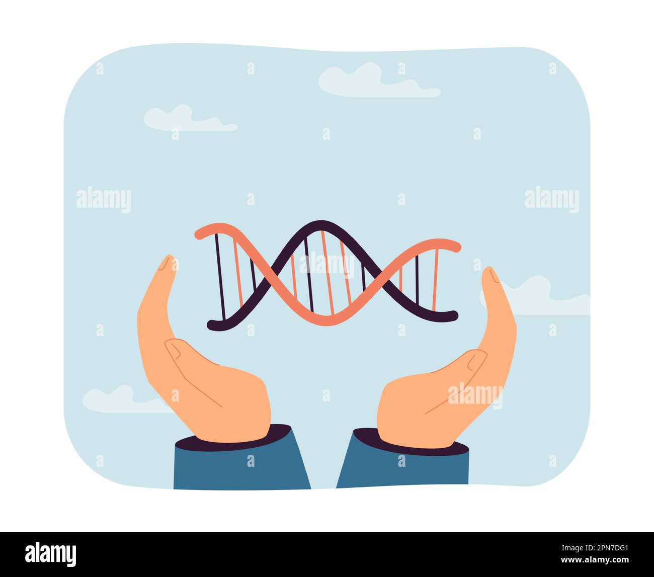 Hand holding dna model Stock Vector Images - Alamy