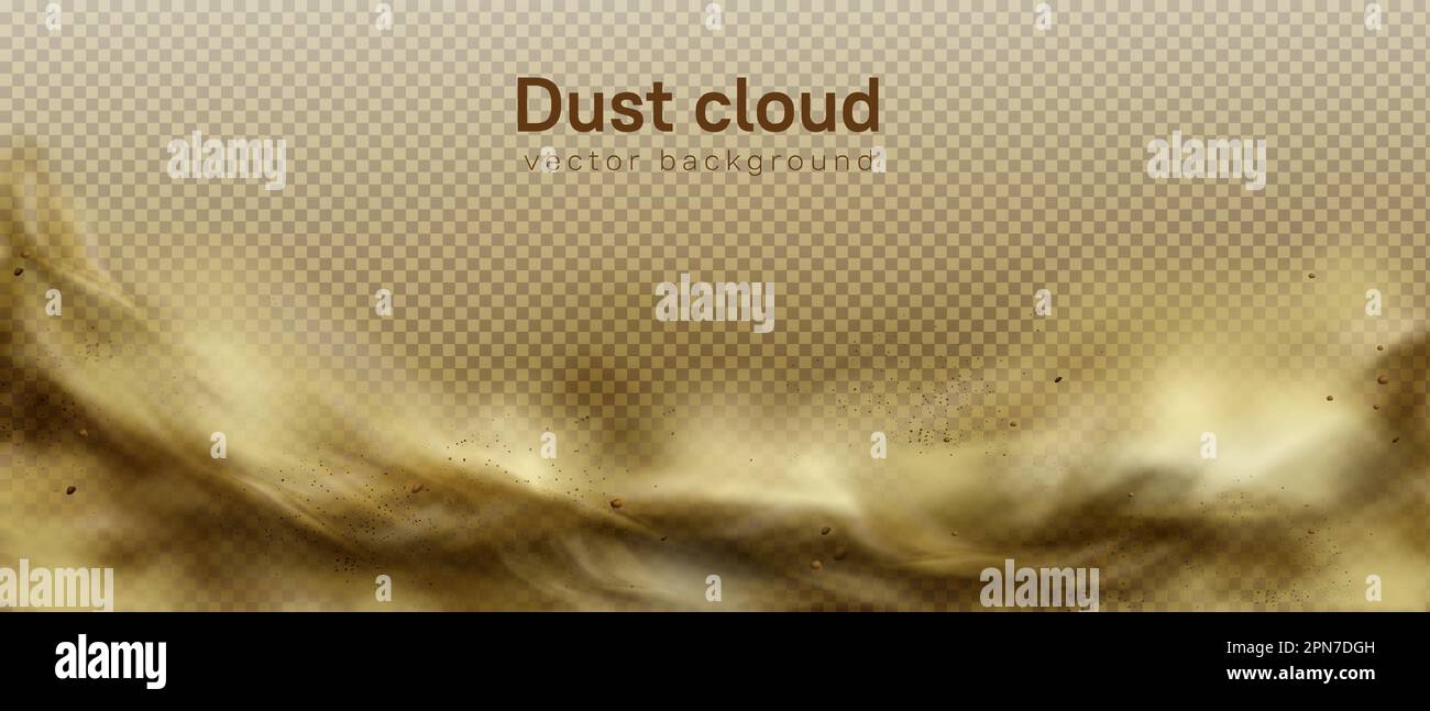 Desert sandstorm, brown dusty cloud or dry sand flying with gust of ...