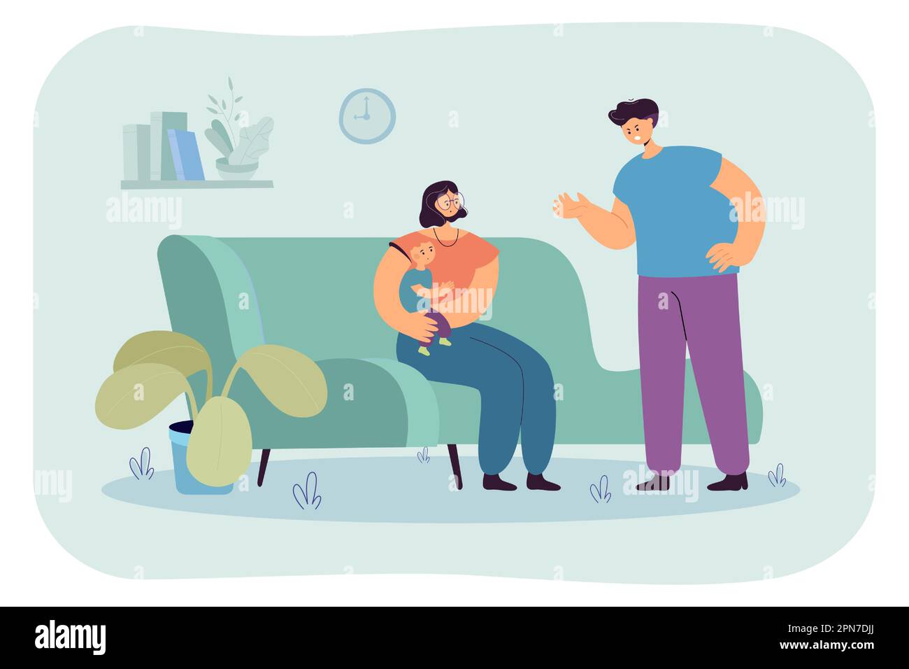 Child sitting in home Stock Vector Images - Alamy