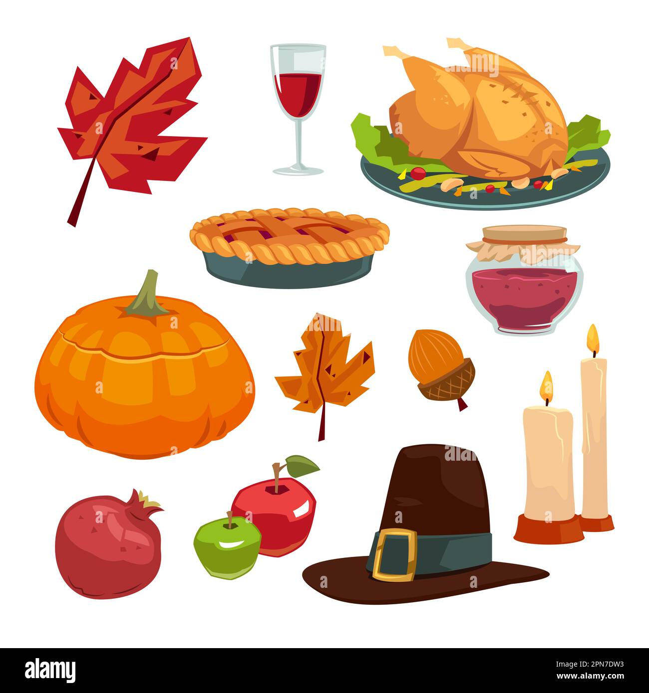 Thanksgiving vector illustrations set Stock Vector Image & Art - Alamy