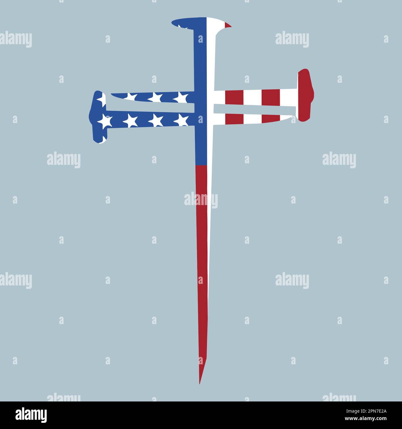 Nail Cross Christian Nail Cross USA flag Vector illustrator Stock ...