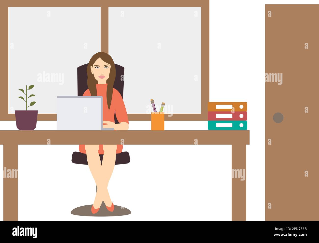 Office cartoon woman hi-res stock photography and images - Alamy