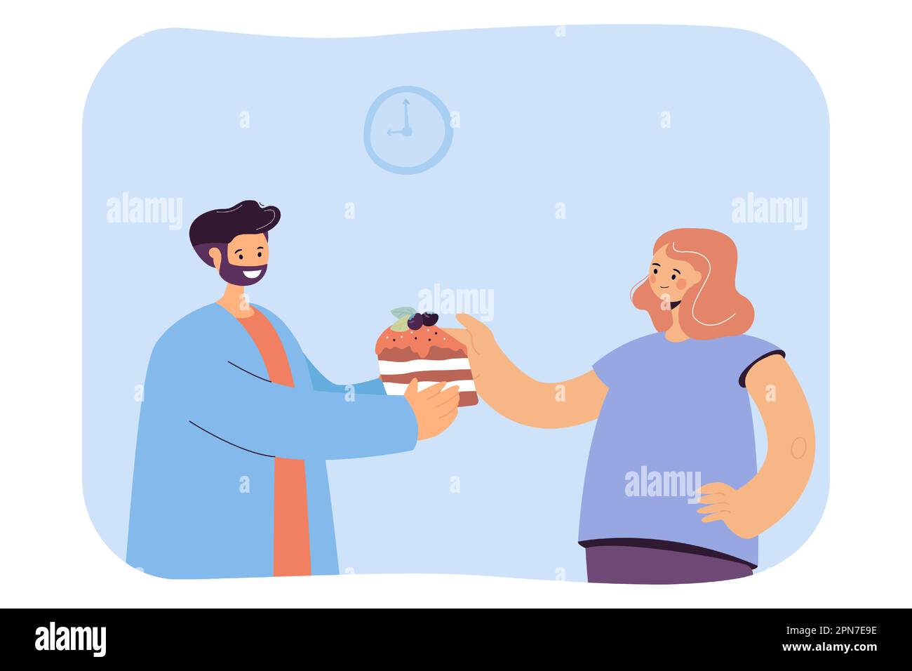 Woman giving man piece cake hi-res stock photography and images - Alamy