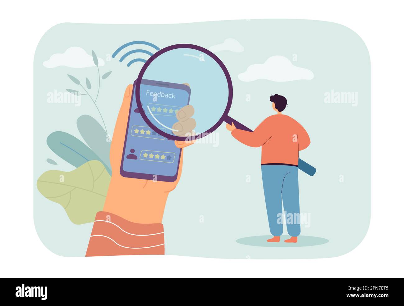 Customer holding magnifying glass hi-res stock photography and images ...