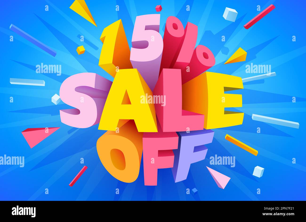 15 percent Off. Discount creative composition. Mega Sale. Vector ...