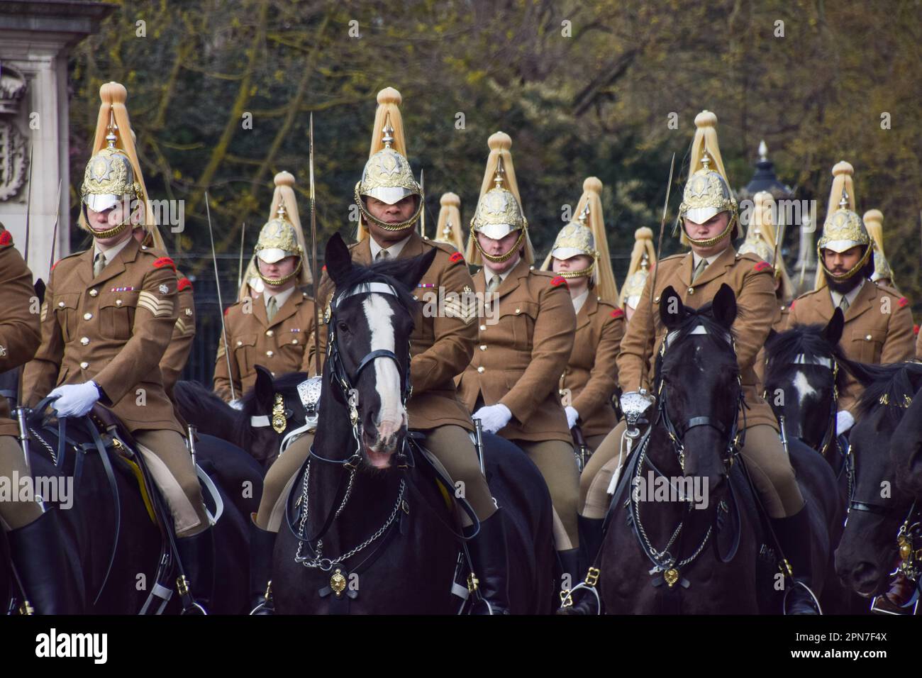 London, UK. 17th April 2023. The Household Cavalry Mounted Regiment ...