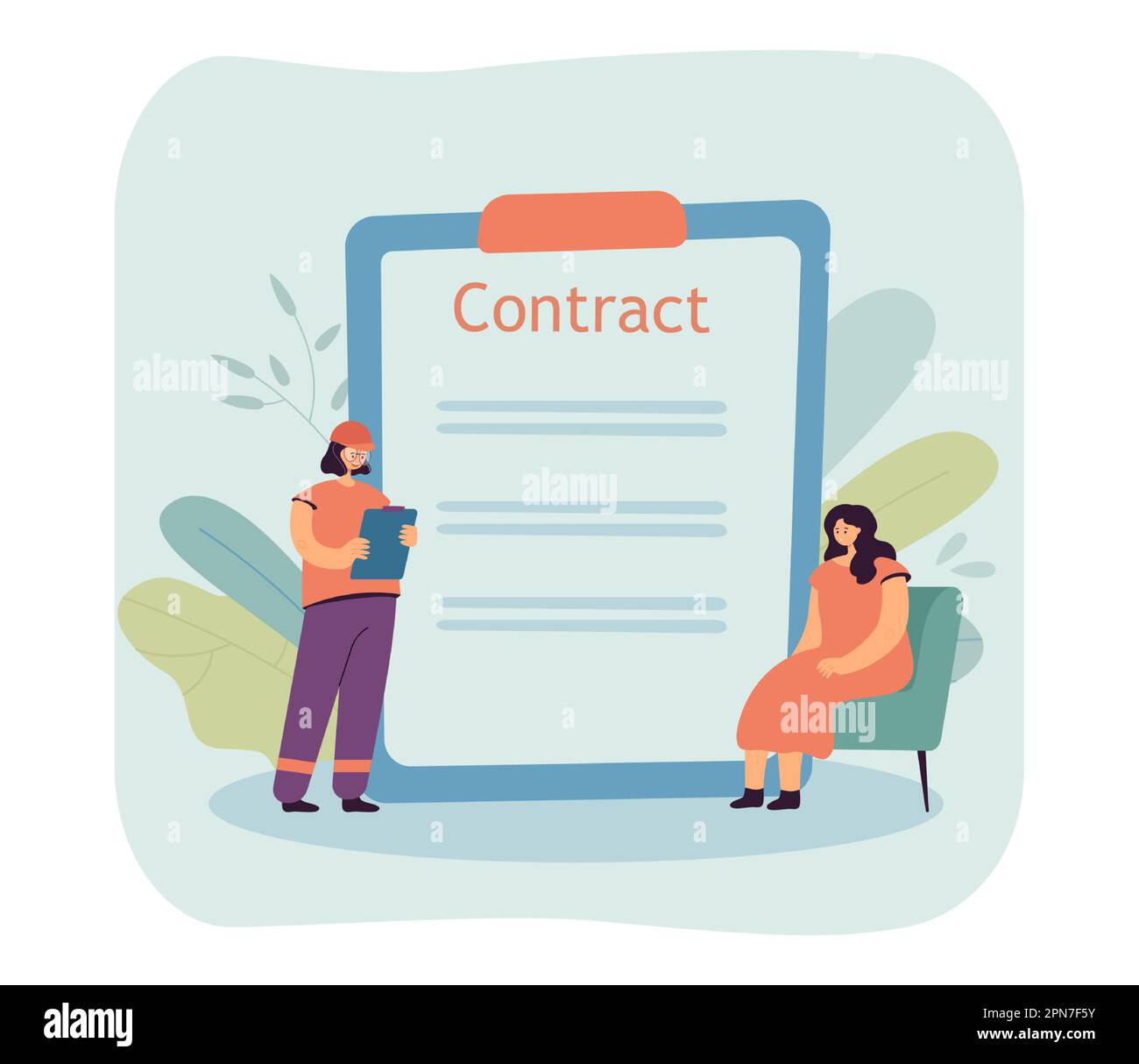 House building or renovation contract between builder and client Stock ...