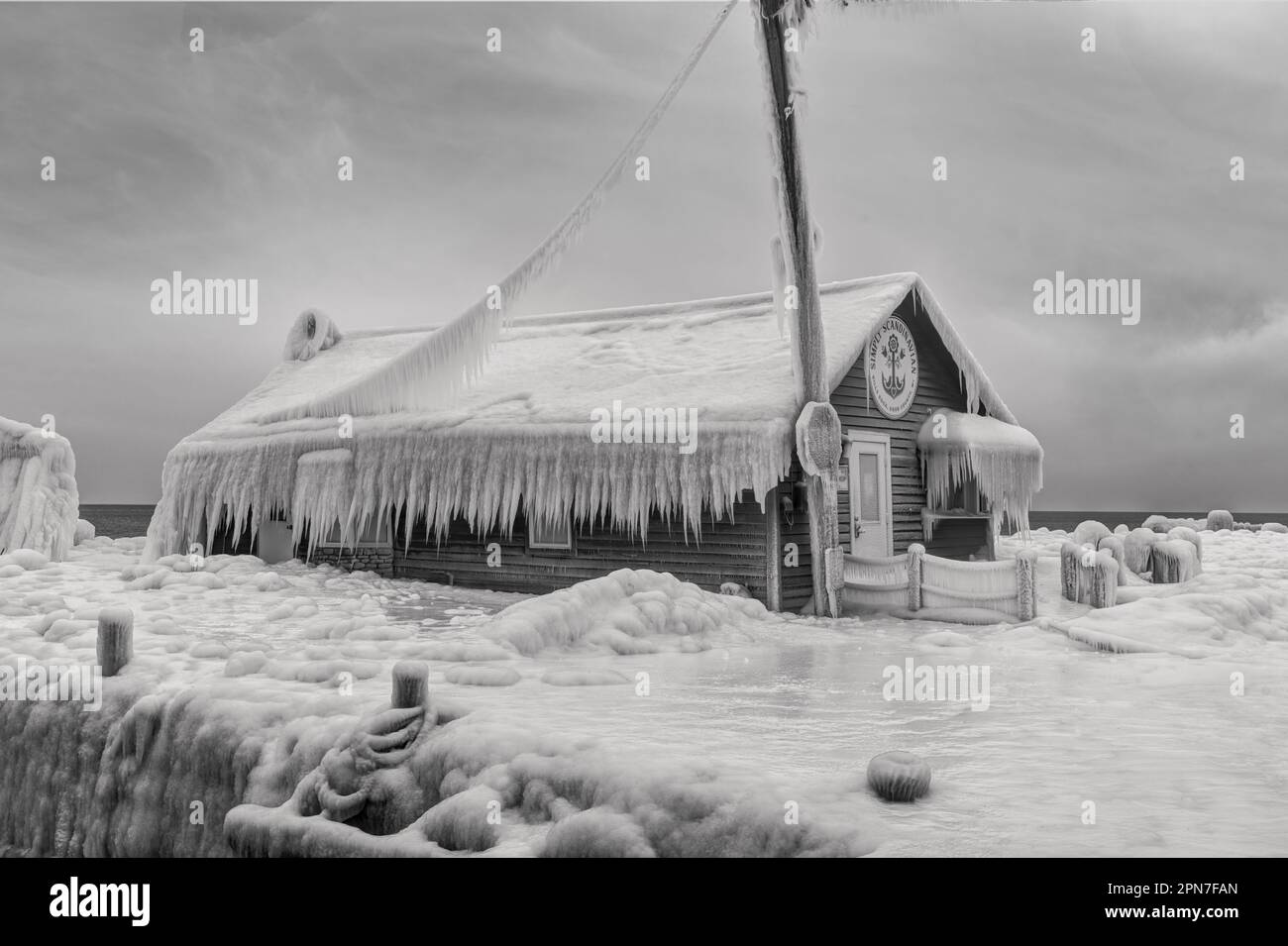 After a severe winter gale on the Door County Peninsula, everything was ...