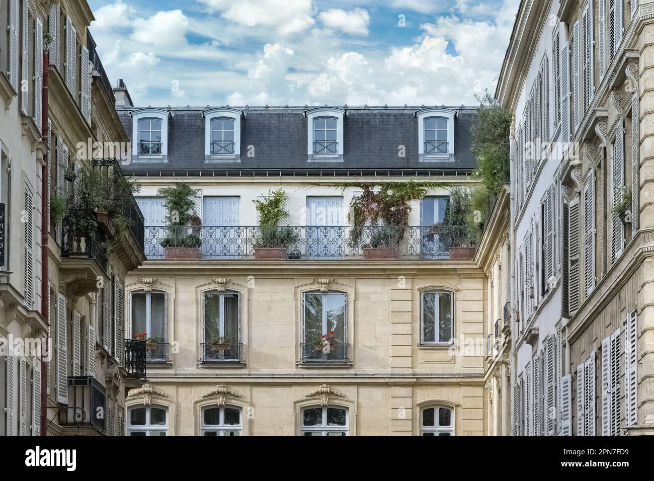 Paris, beautiful buildings, in the Marais, in the historic center Stock ...