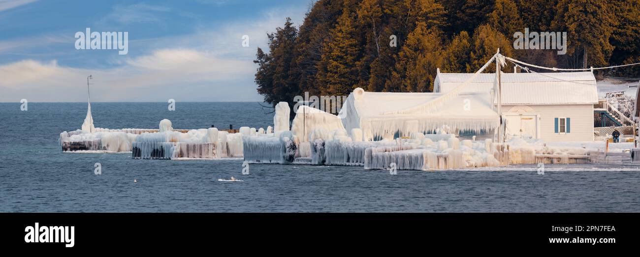 After a severe winter gale on the Door County Peninsula, everything was ...