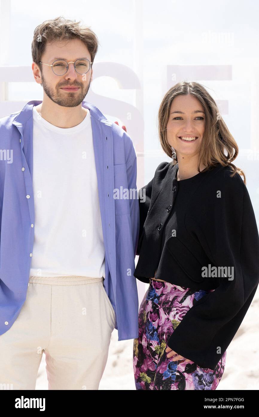 Cannes, France. April 17, 2023, Camille Etienne and Solal Moisan attend ...