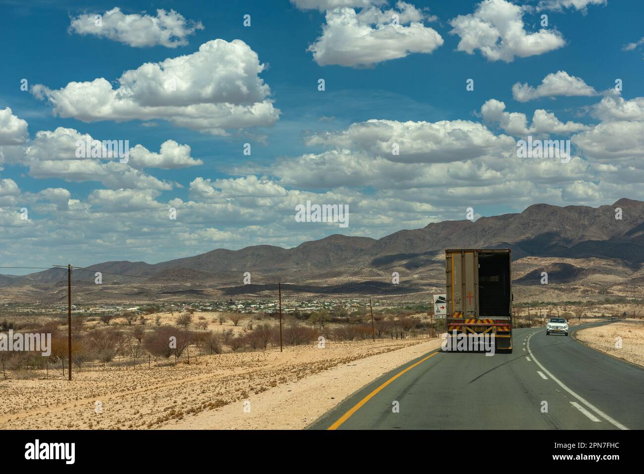 The B2 national road near Usakos, Erongo Region, Namibia Stock Photo ...