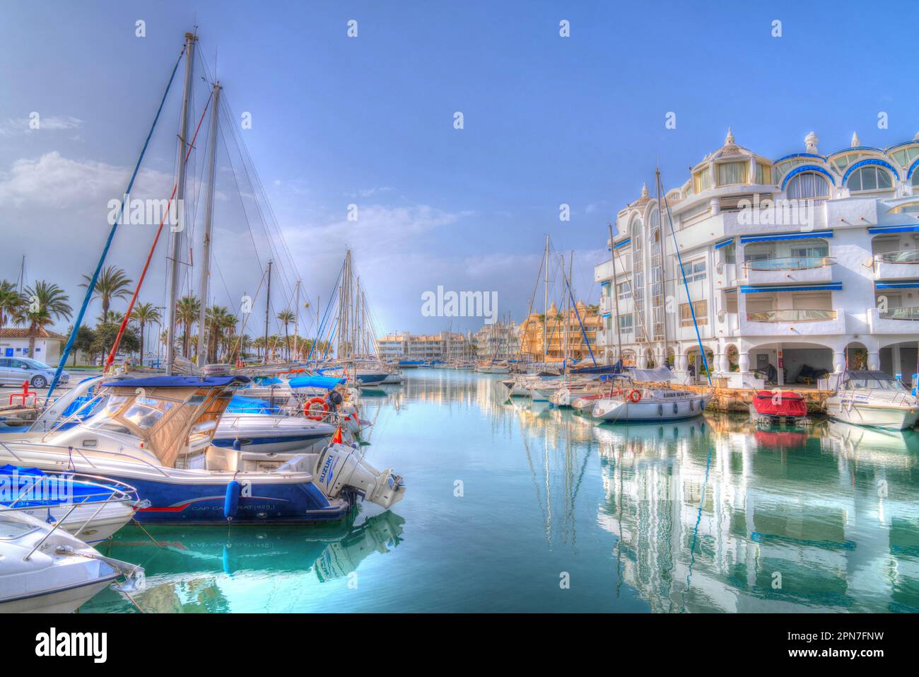 Benalmadena Spain marina on Costa del Sol with boats and yachts Stock ...