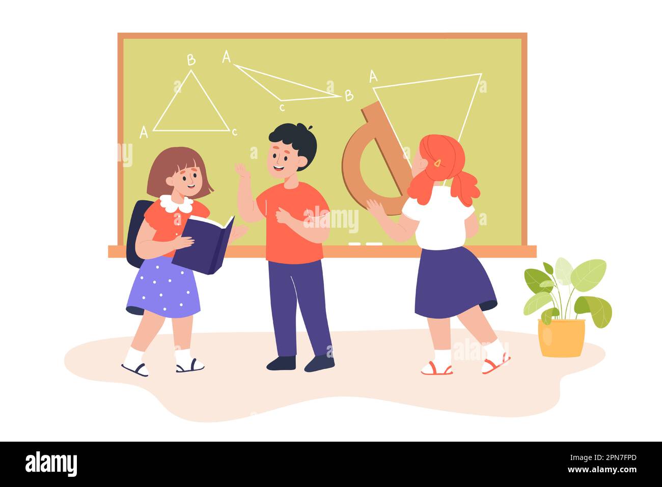 School children studying geometry together Stock Vector Image & Art - Alamy