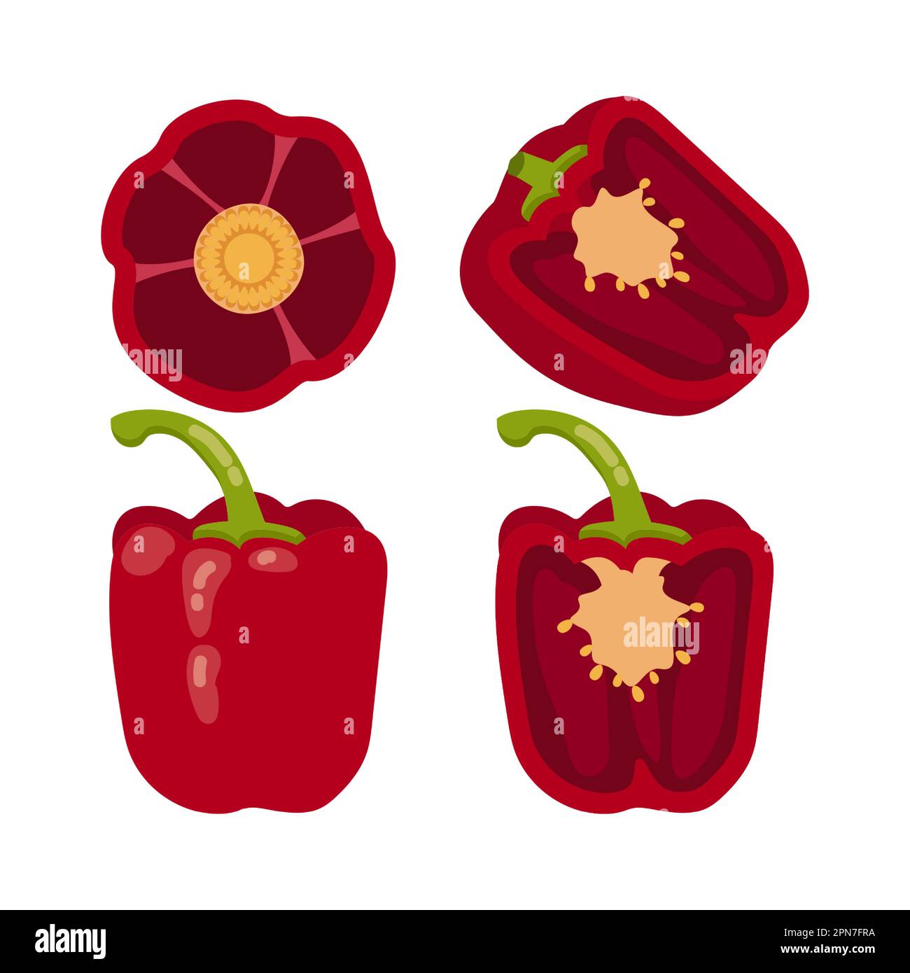 Set red bell peppers Stock Vector Images - Alamy