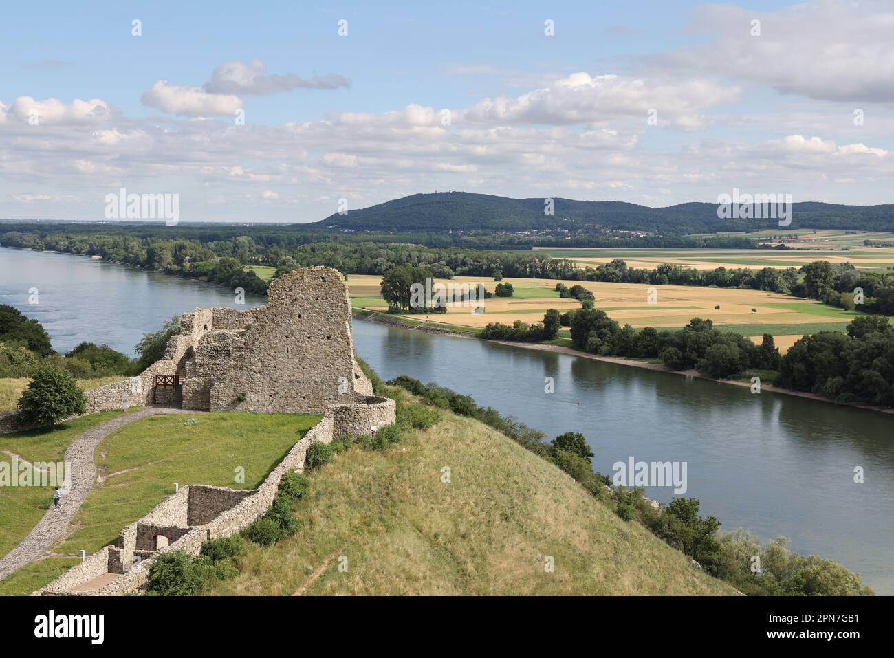 Overview of Devin Castle (Devinska Kobyla) at the confluence of the ...