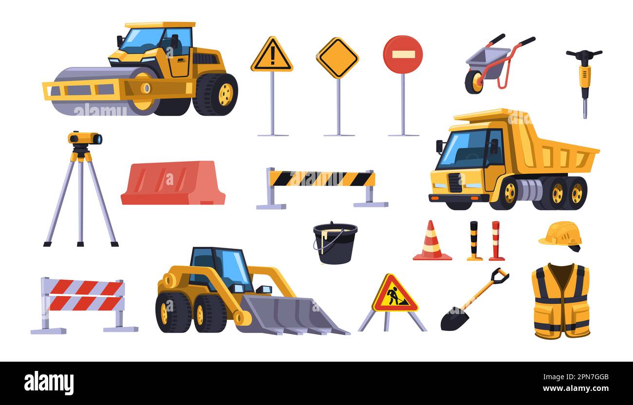 Heavy engineering road construction Stock Vector Images - Alamy
