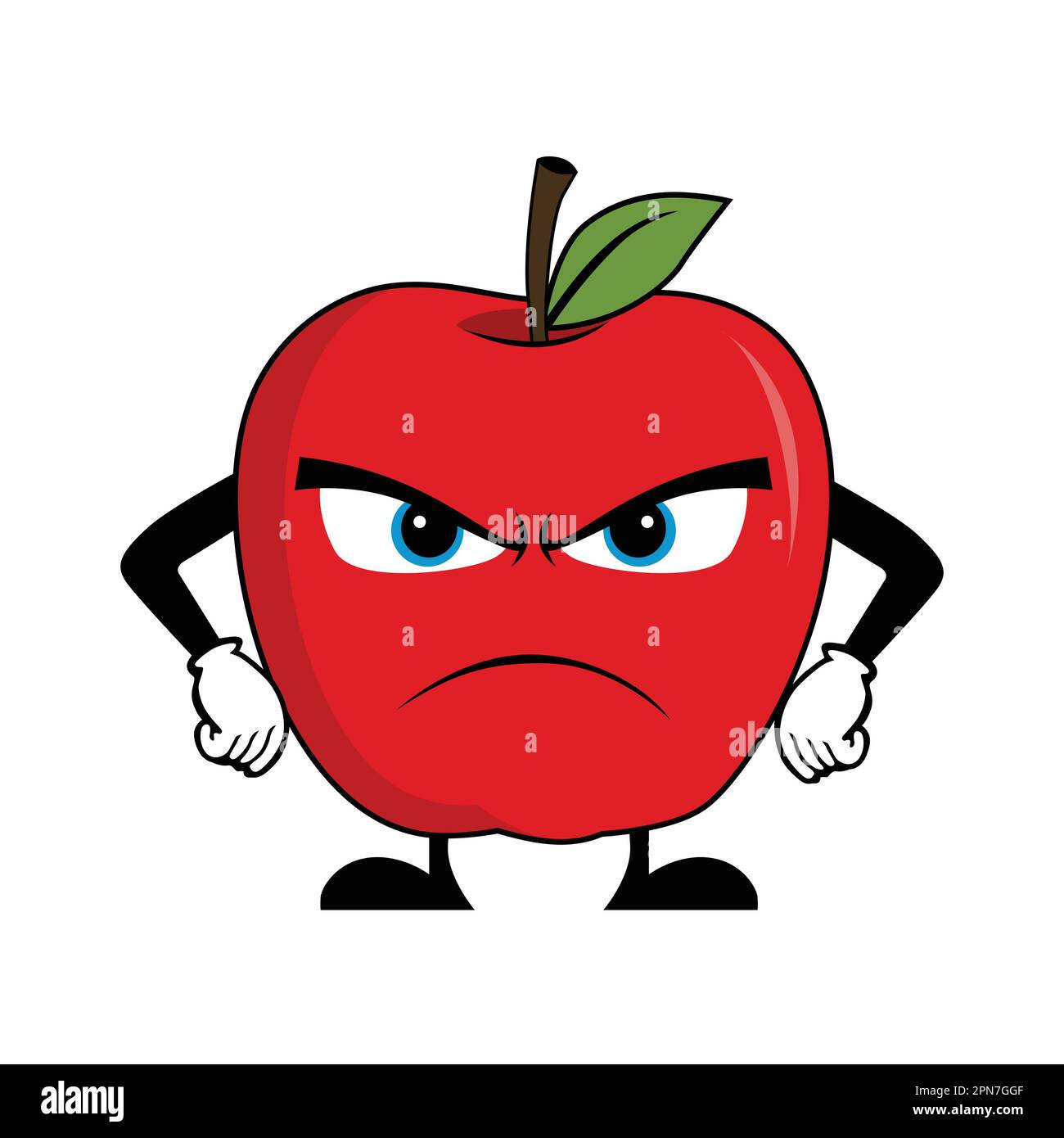 Angry Apple Fruit Cartoon Character. Suitable for poster, banner, web ...