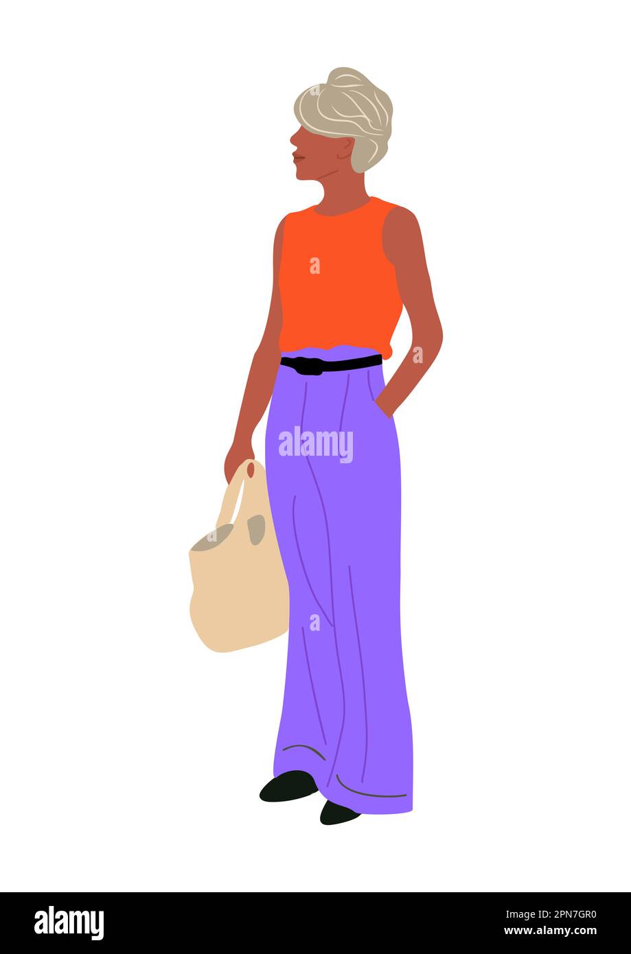 Modern senior business woman Vector on white Stock Vector Image & Art ...