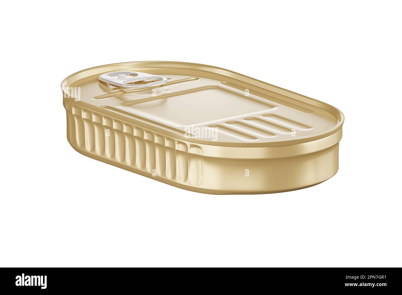 Tin can for new design with text, 3d rendering, template, view of fish ...