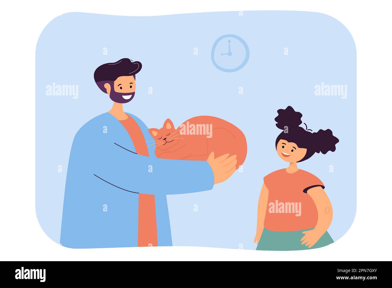 Father daughter cuddle Stock Vector Images - Alamy