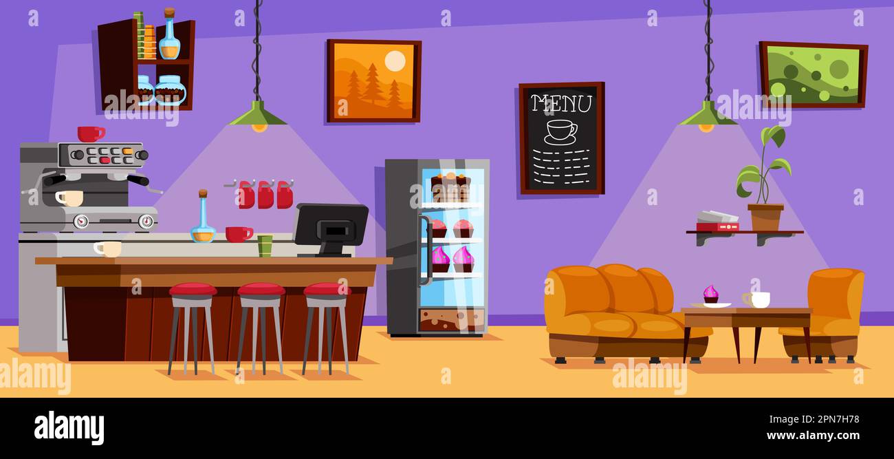 Empty coffee shop interior Stock Vector Image & Art - Alamy