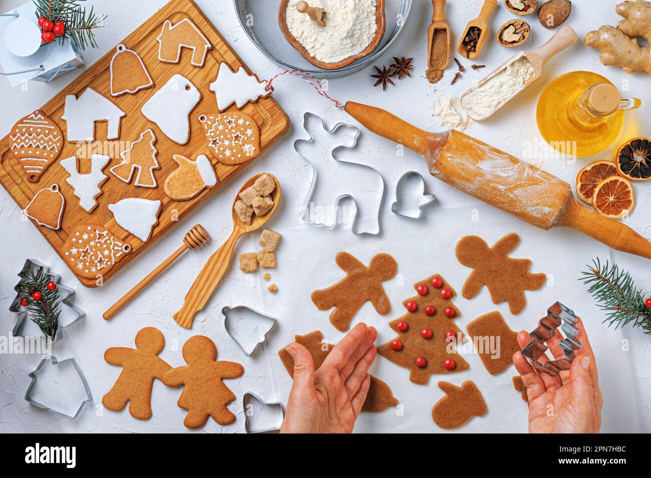 Flat lay christmas cookie hi-res stock photography and images - Alamy