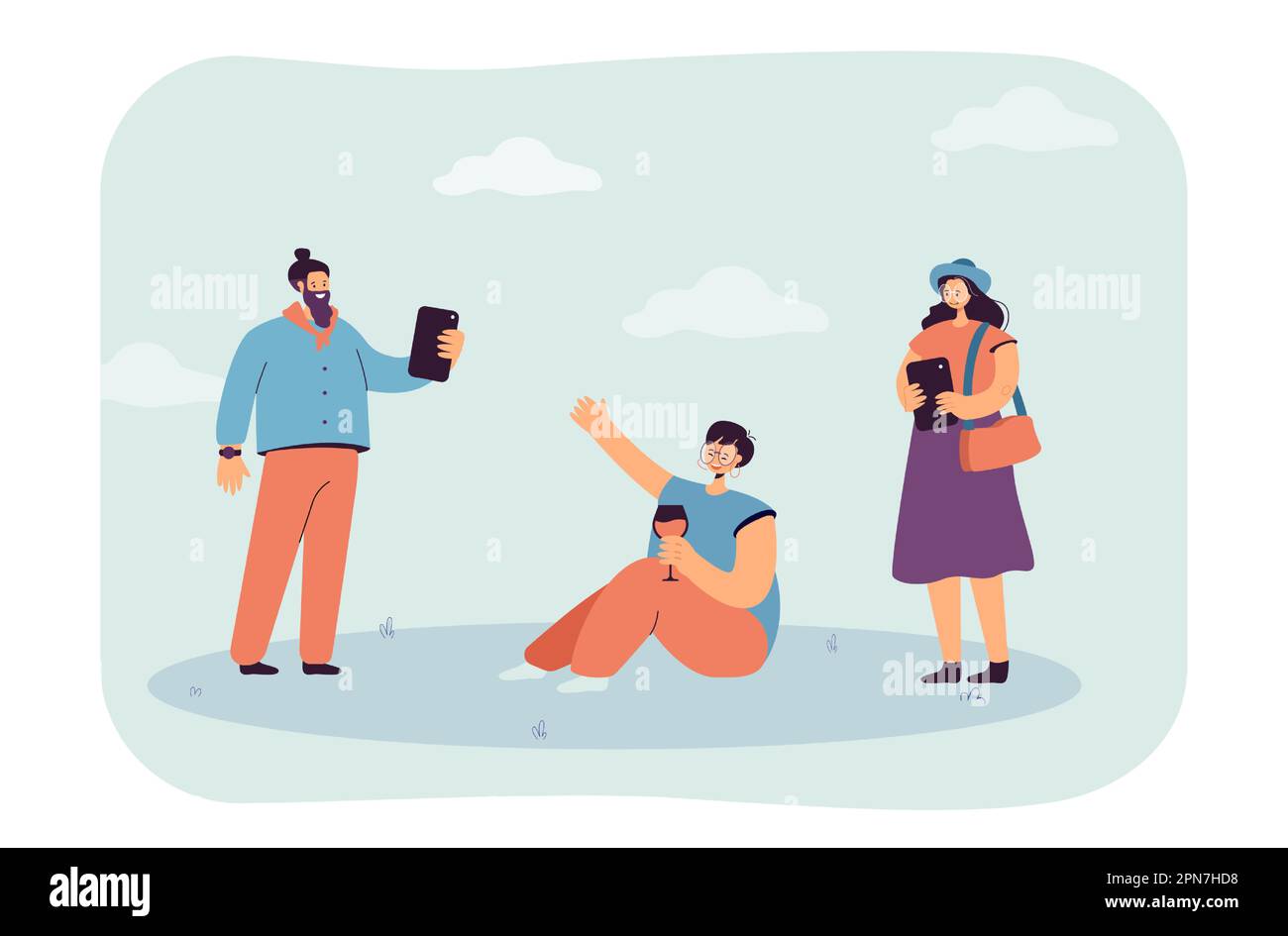 Group of friends gathering together for party Stock Vector Image & Art ...