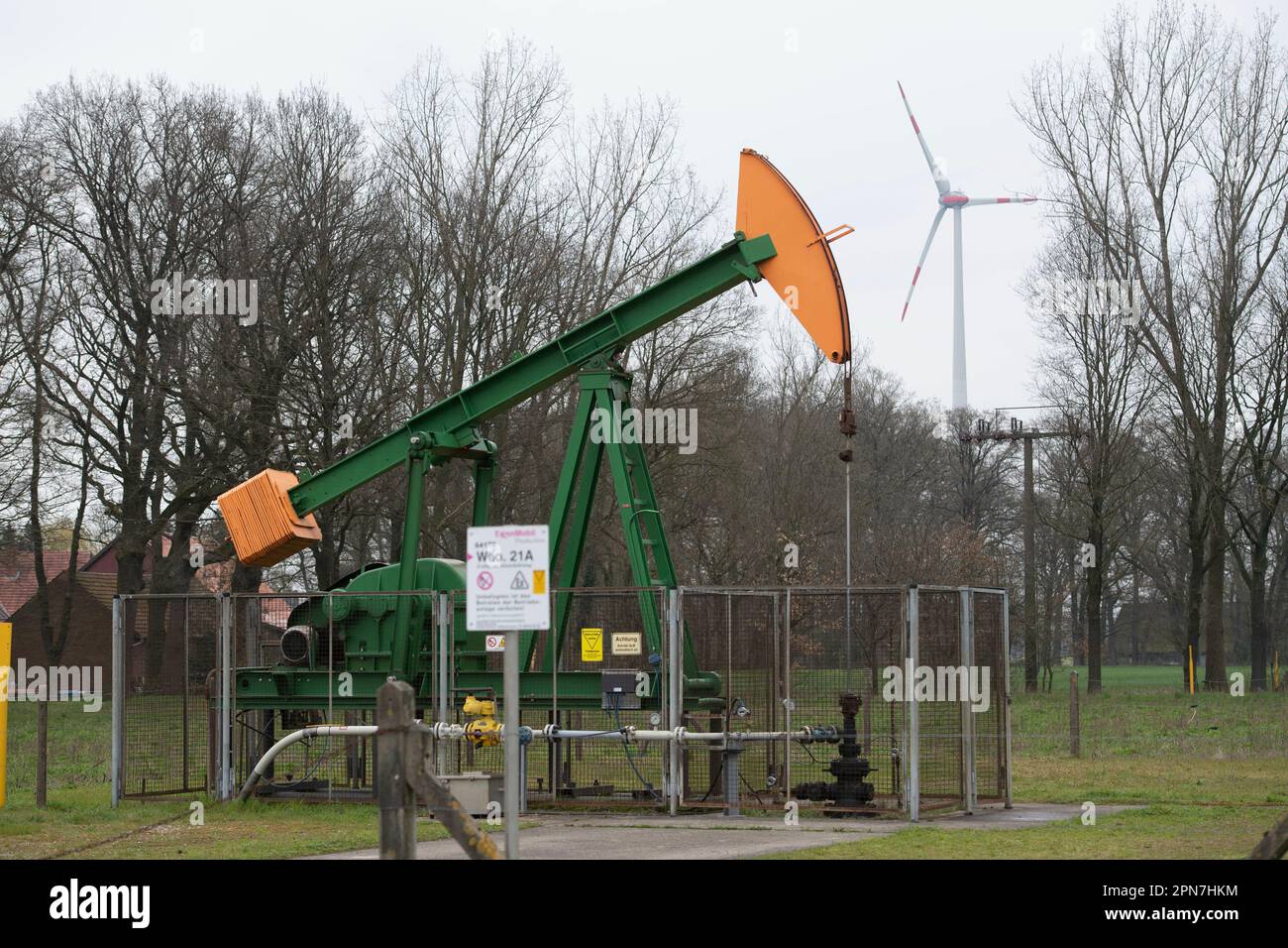Sulingen, Deutschland. 16th Apr, 2023. ExxonMobil oil pump, oil ...