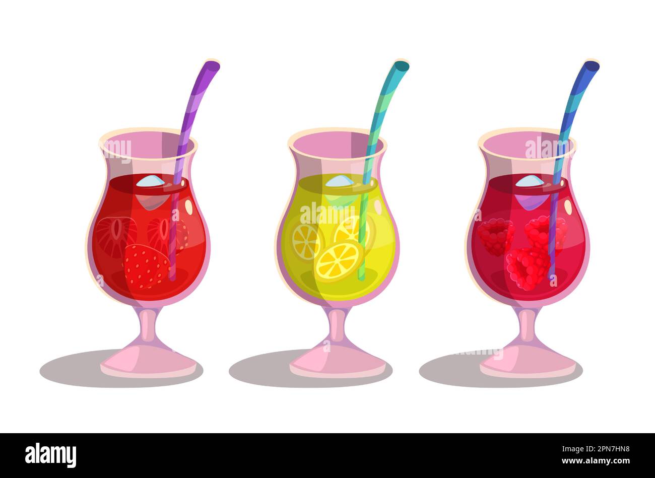 Strawberry cocktail lemonade ice Stock Vector Images - Alamy