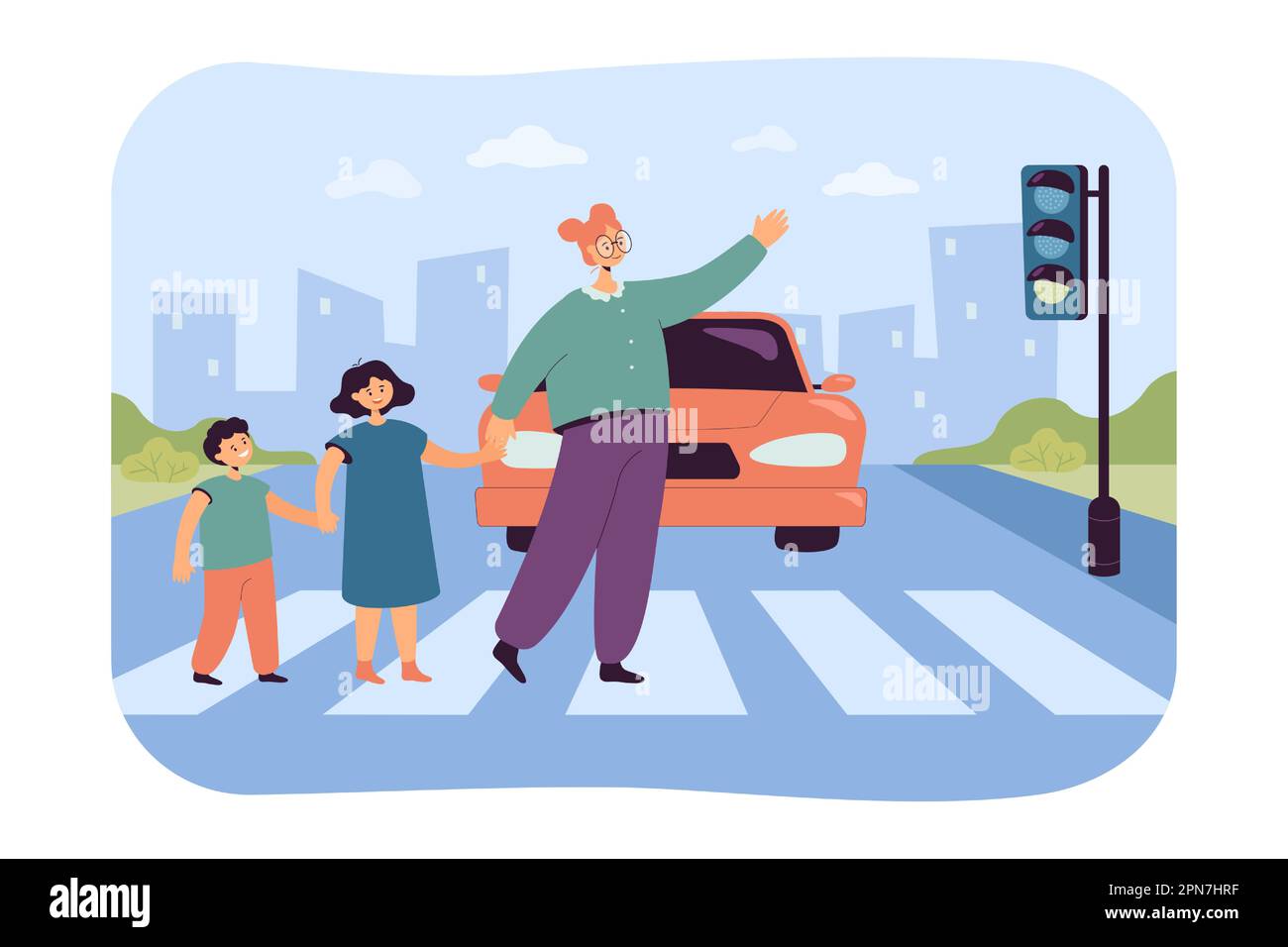 Traffic on road mother Stock Vector Images - Alamy