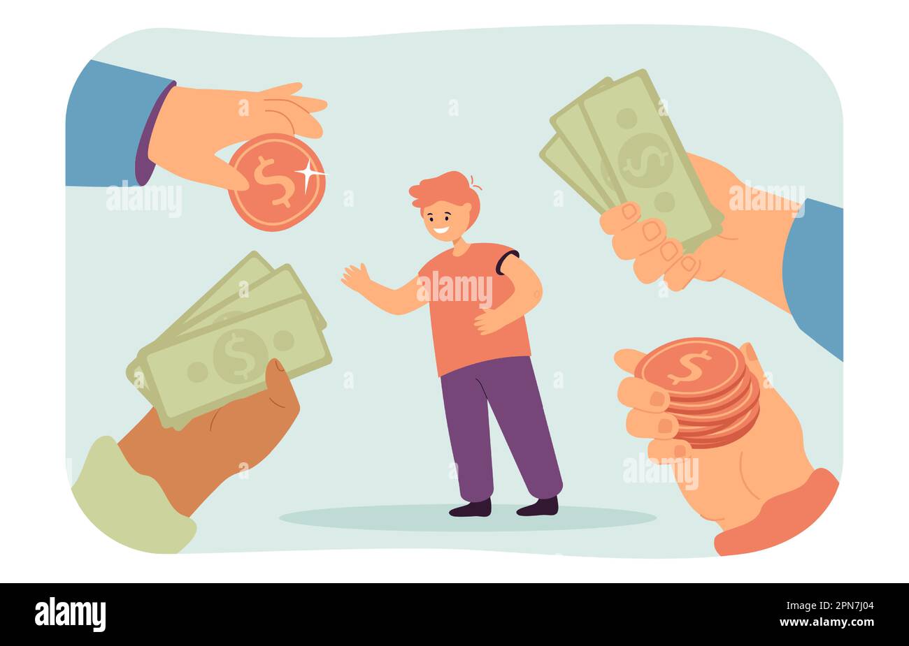 Hands receiving gift Stock Vector Images - Alamy