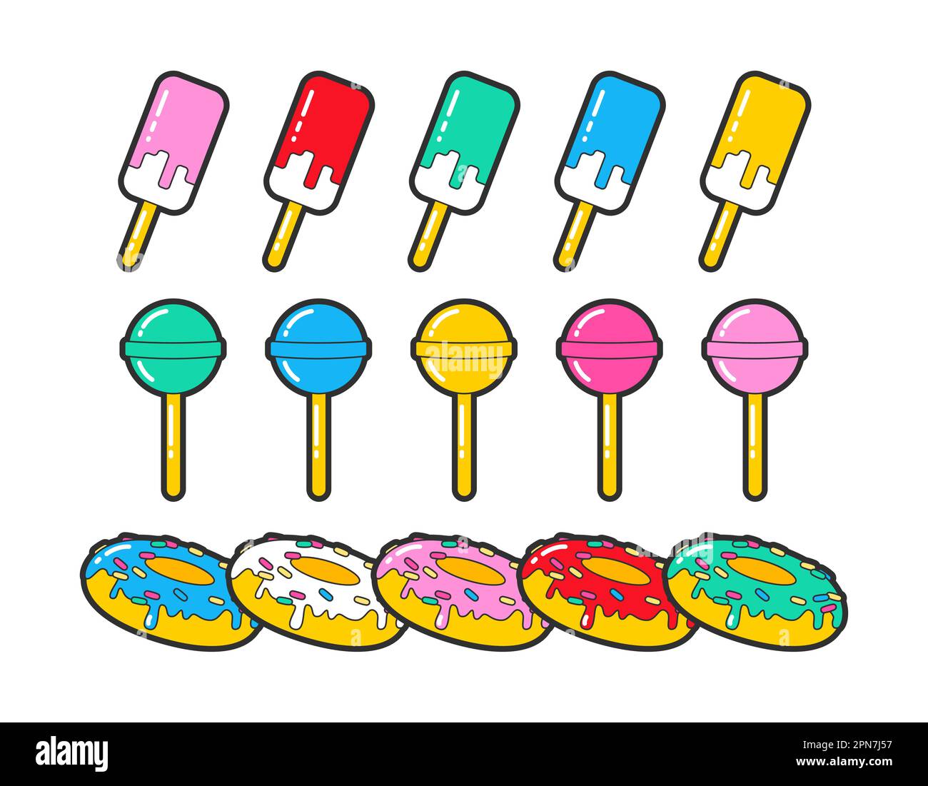 Sweet cartoon candy set Stock Vector Images - Alamy